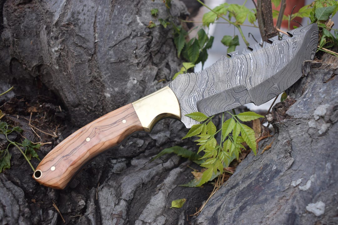 12" Custom Handmade Tracker Knife | Beautiful Damascus Steel Knife ...