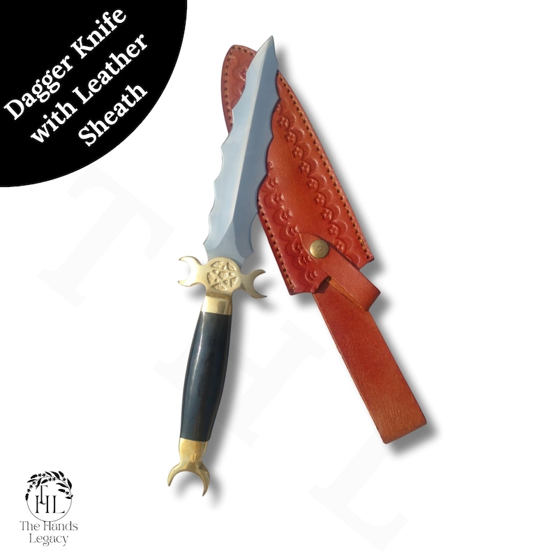 Handmade Carbon Steel Athame Dagger With Horn Handle, Pagan Altar Tool ...