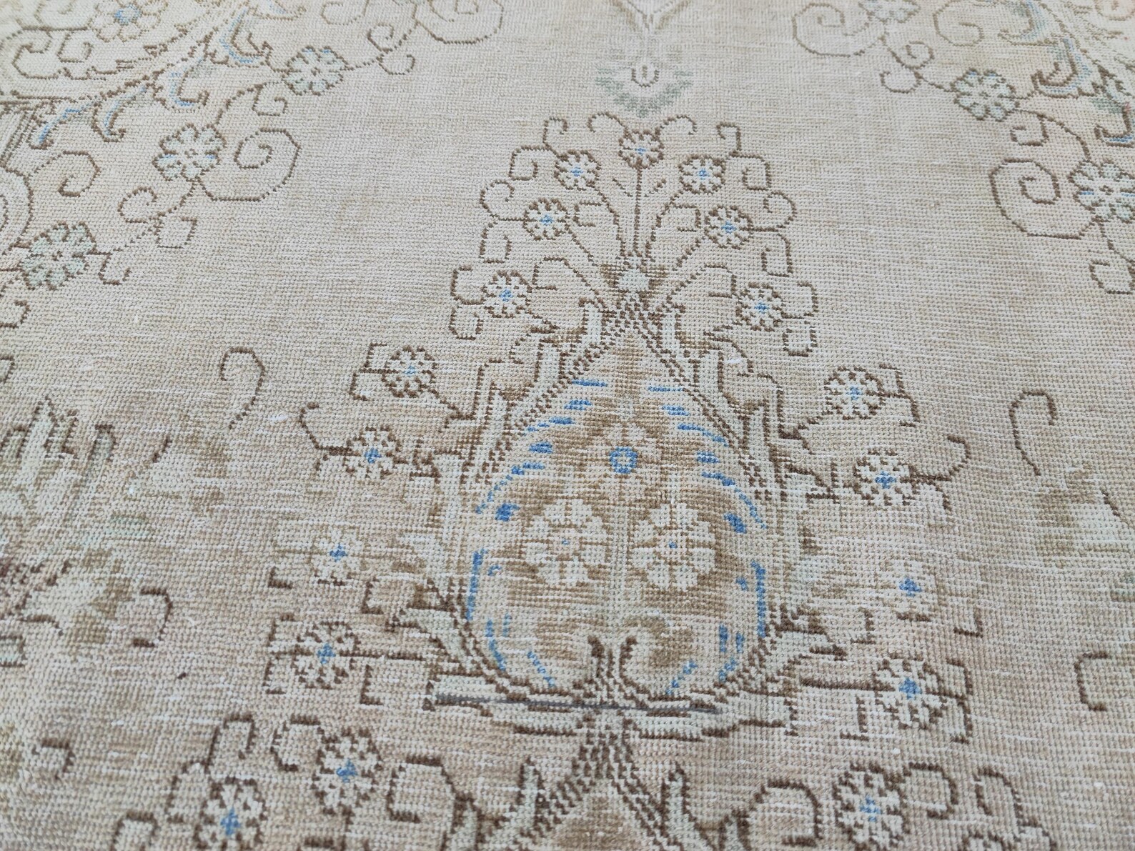 Alfombra persa neutra de 23 x 30 cm, color verde y beige: decoración ...