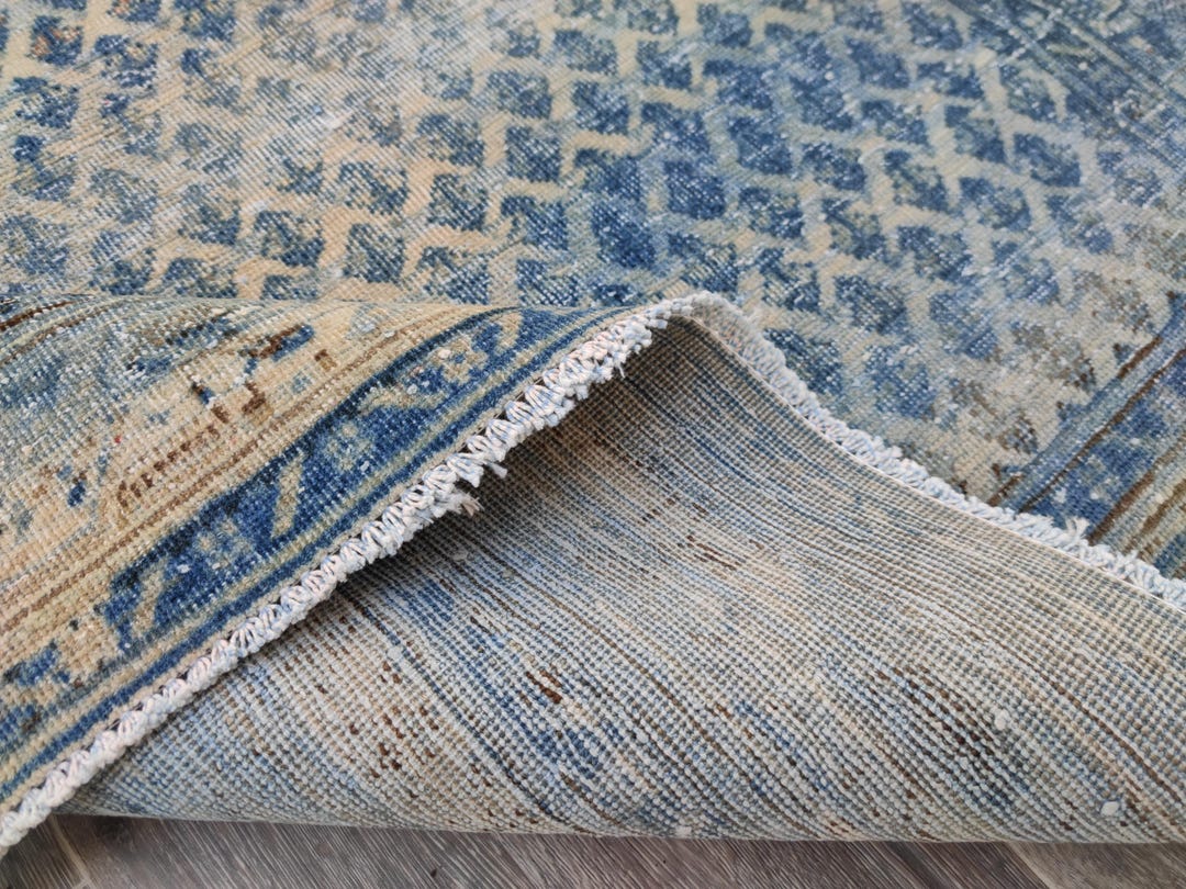 4x7 Turkish Rug Blue Hand Woven: Vintage Small Living Room Carpet - Etsy