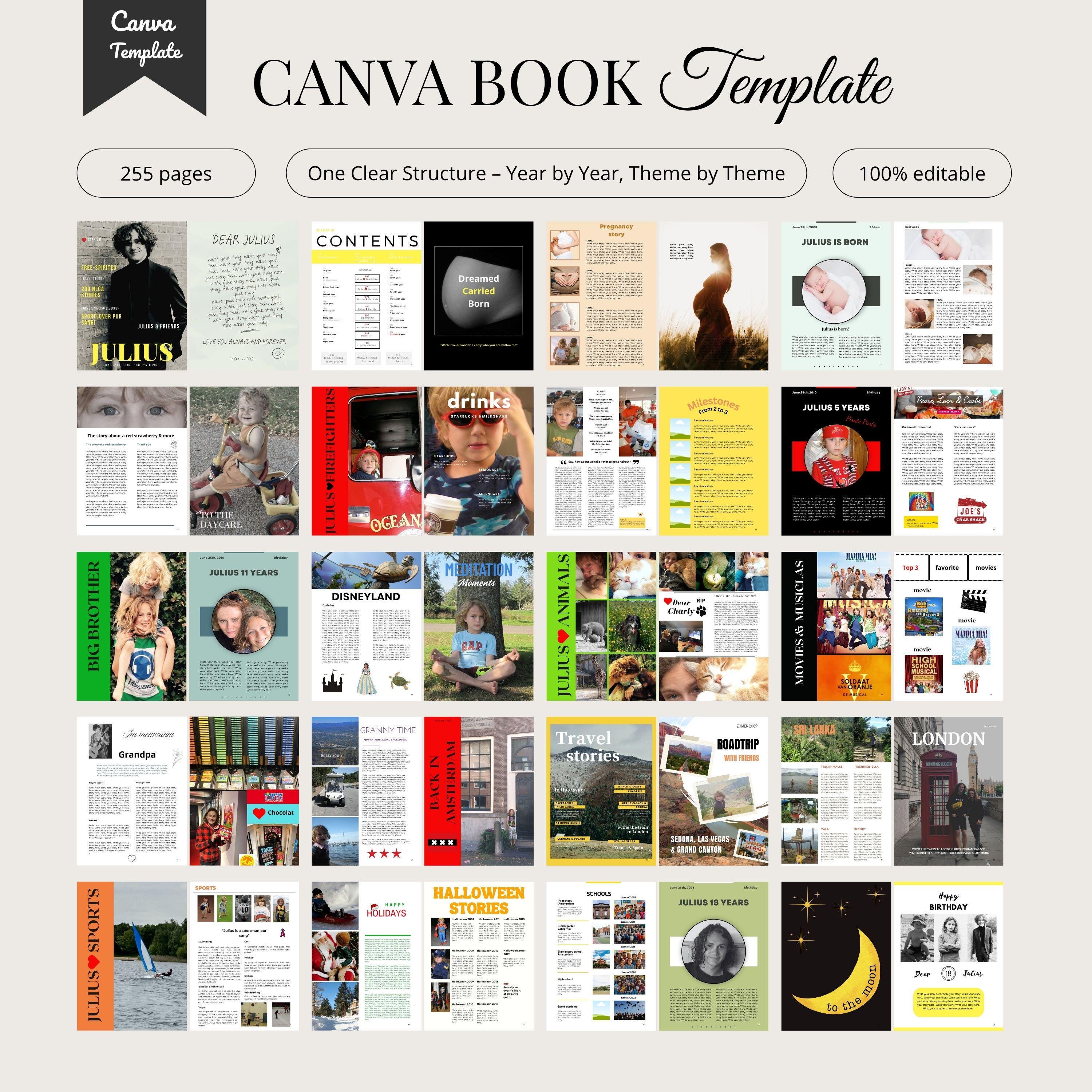 Baby to Adult Memory Book Canva Template Childhood Photo Album 18th ...