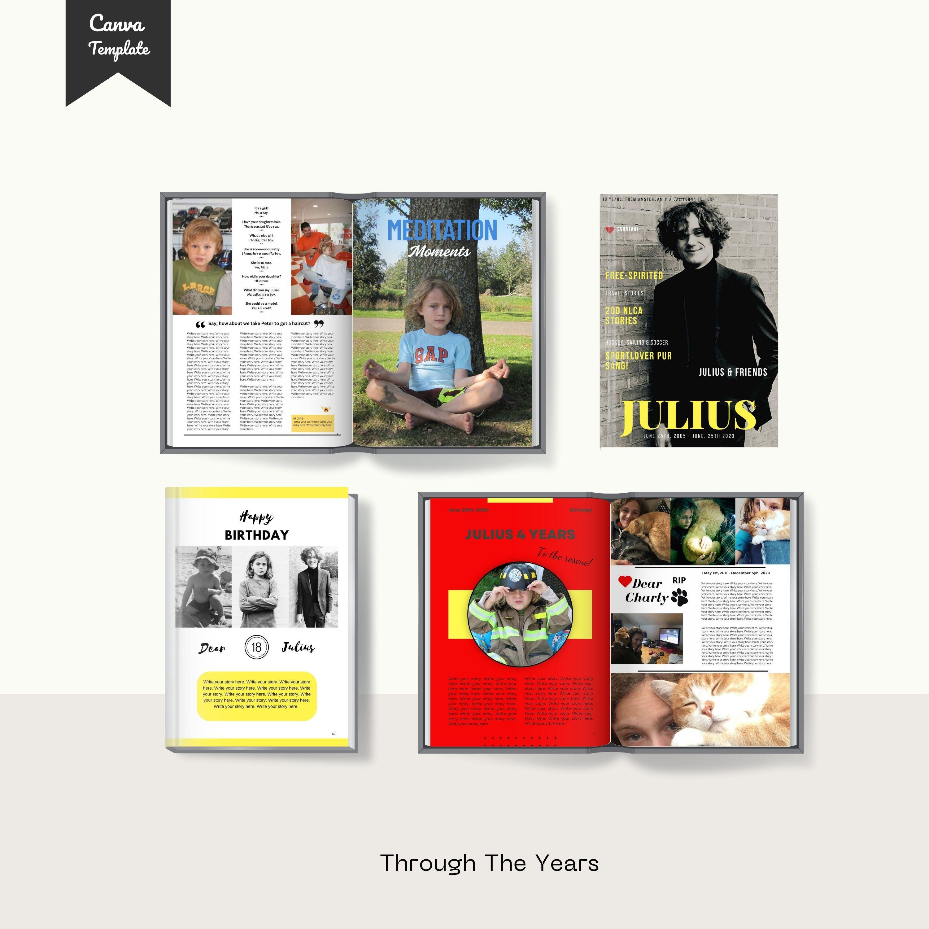 Baby to Adult Memory Book Canva Template Childhood Photo Album 18th ...