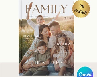 Family Magazine 2025 Canva Template, Personalized Gift (instant ...