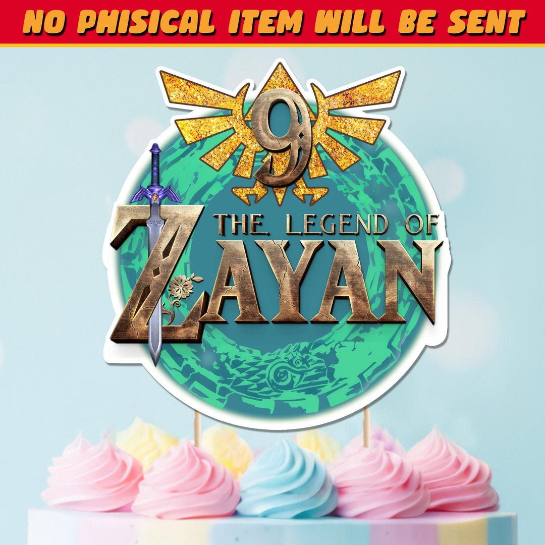DIGITAL FILE - Legend of Zelda PRINTABLE Cake Topper, Zelda Birthday ...