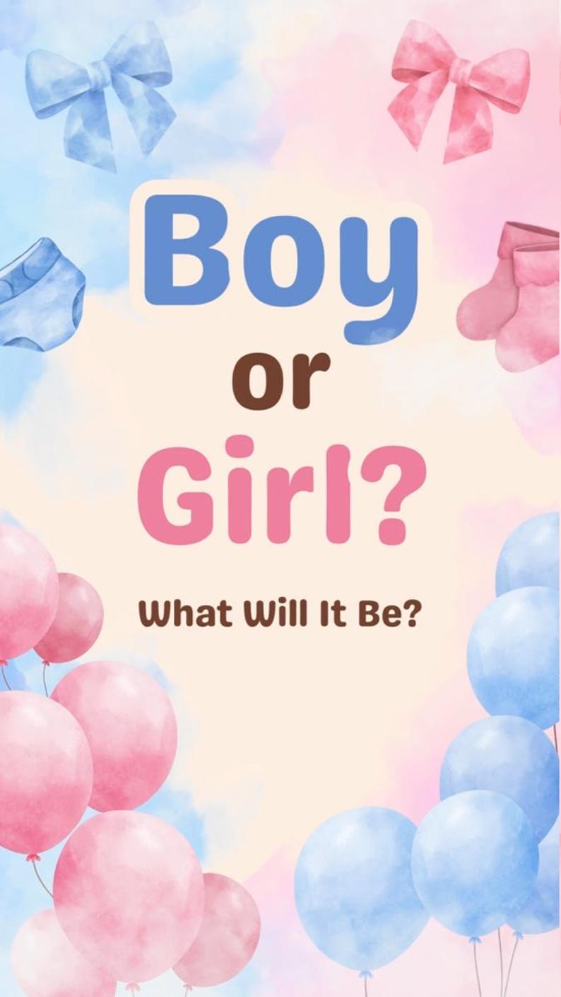 Animated GENDER REVEAL Video Invitation, Customizable, Personalized ...