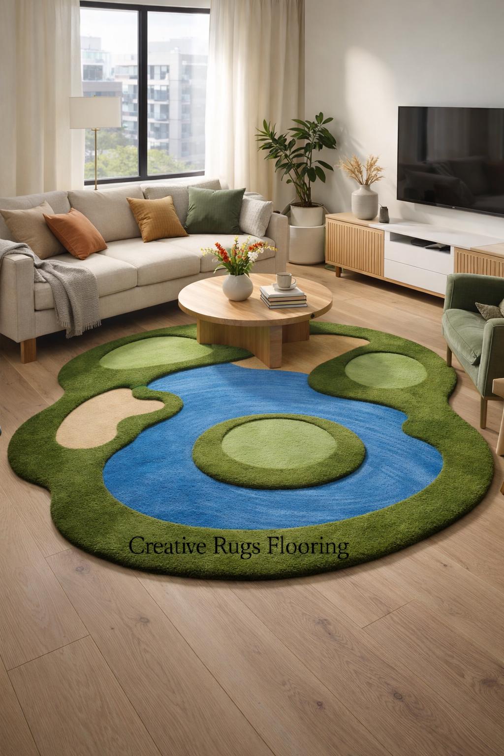 Mini Golf Putting Green Rug | Game Room, Man Cave Decor - Etsy
