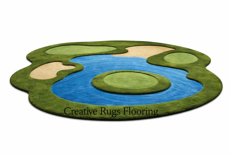 Mini Golf Putting Green Rug | Game Room, Man Cave Decor - Etsy