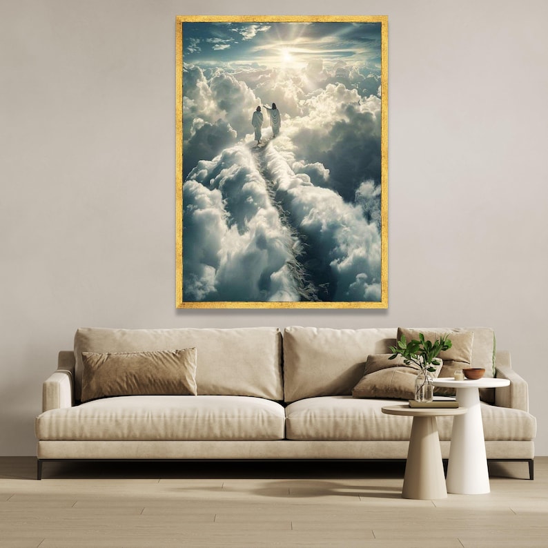 Spiritual Pathway Canvas Wall Art, Heavenly Clouds Landscape ...