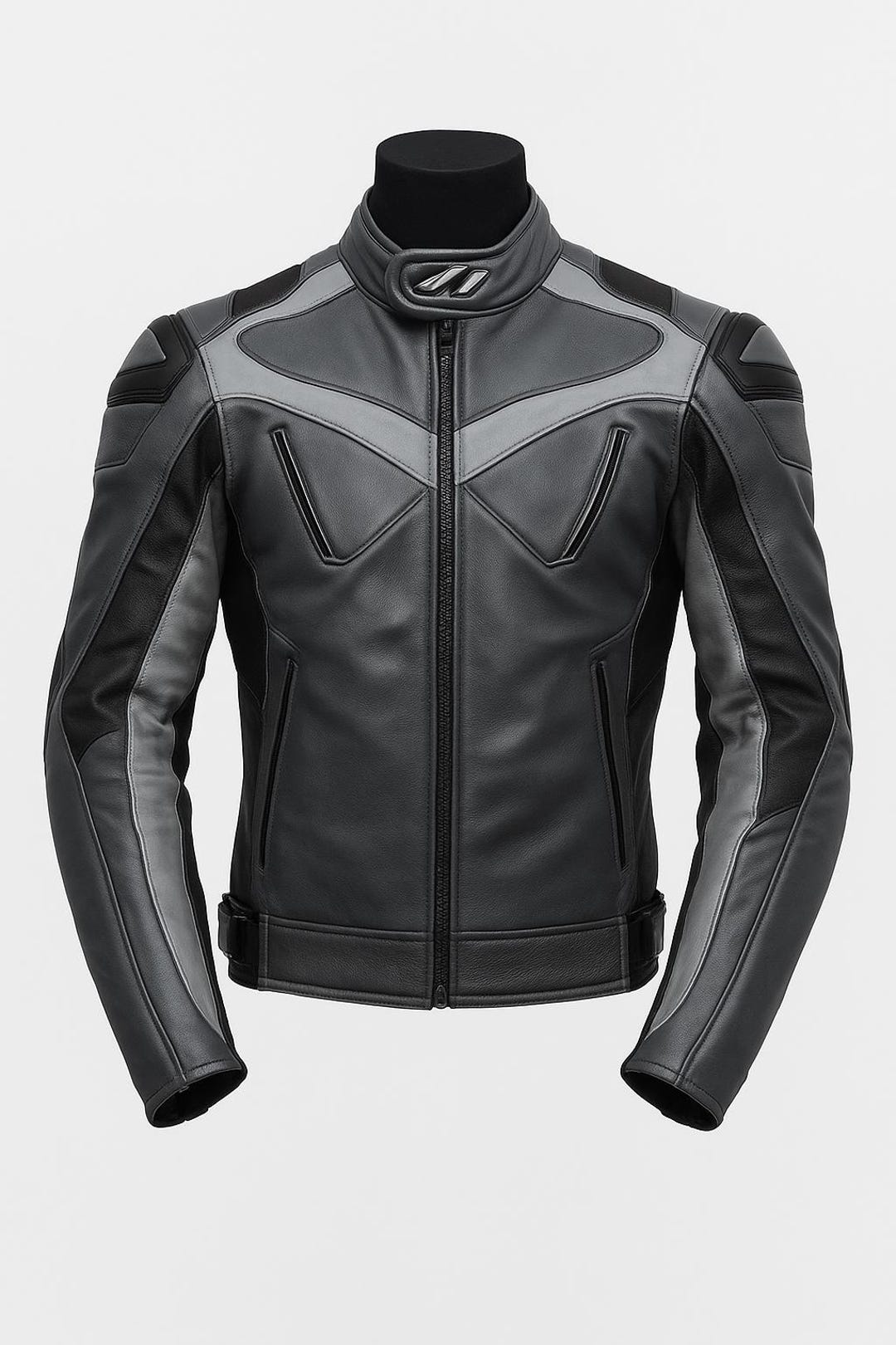 Handmade Two-tone Motorcycle Jacket: Genuine Cowhide Leather Biker ...