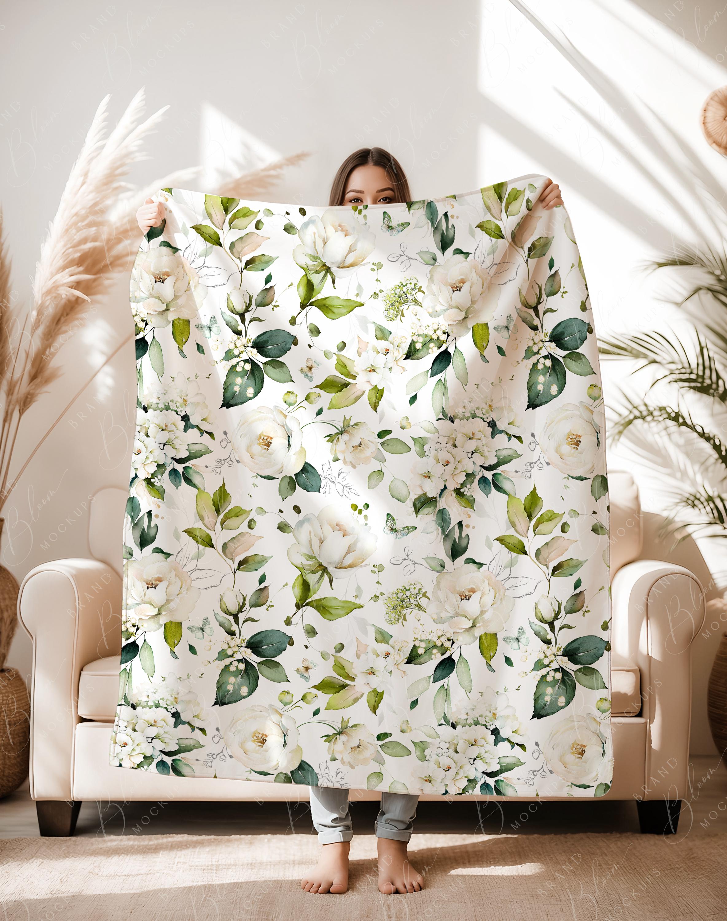 Fleece Blanket Mockup, Velveteen Plush Blanket Mockup, Baby Blanket ...