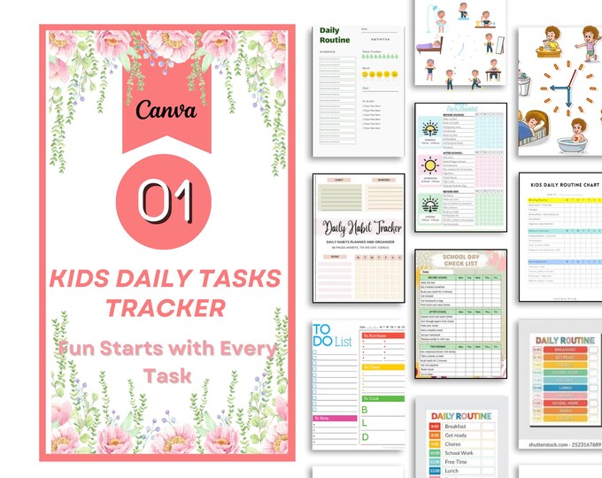 Editable Behavior Chart, Kids Weekly Routine Printable, Sunday & Monday ...