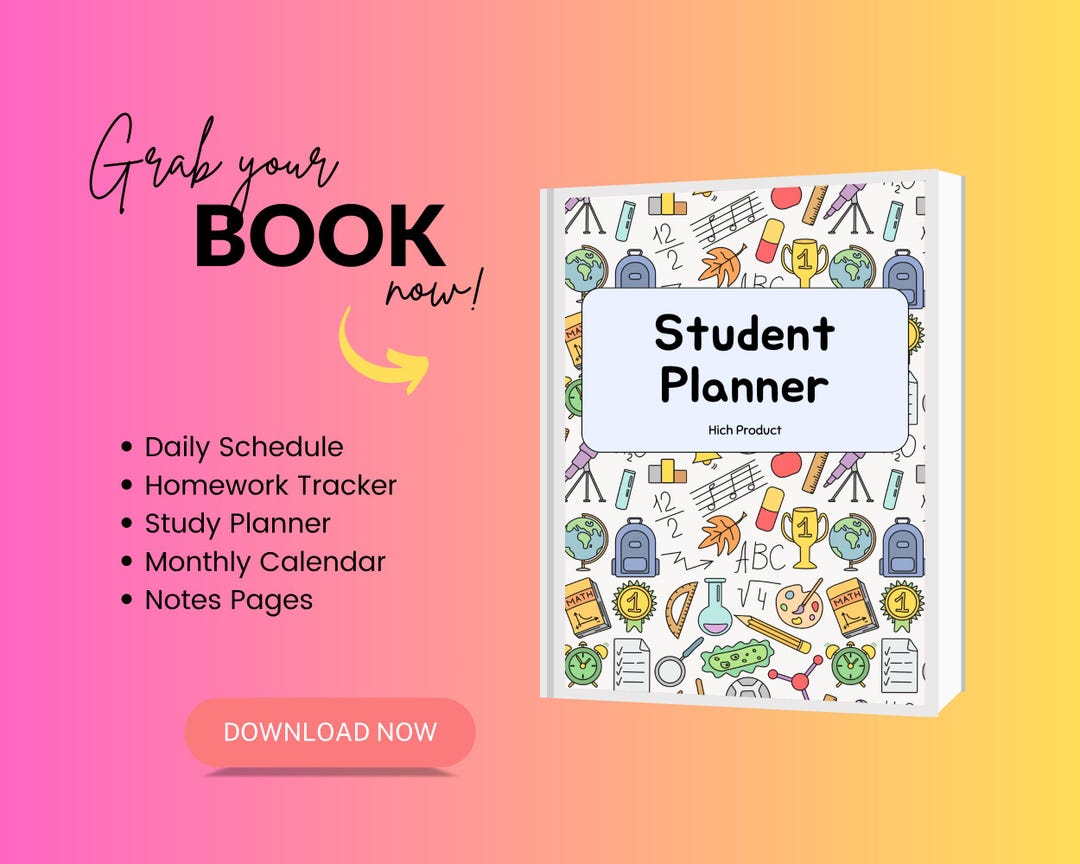 Printable Student Planner PNG | Monthly Student Calendar | Printable ...