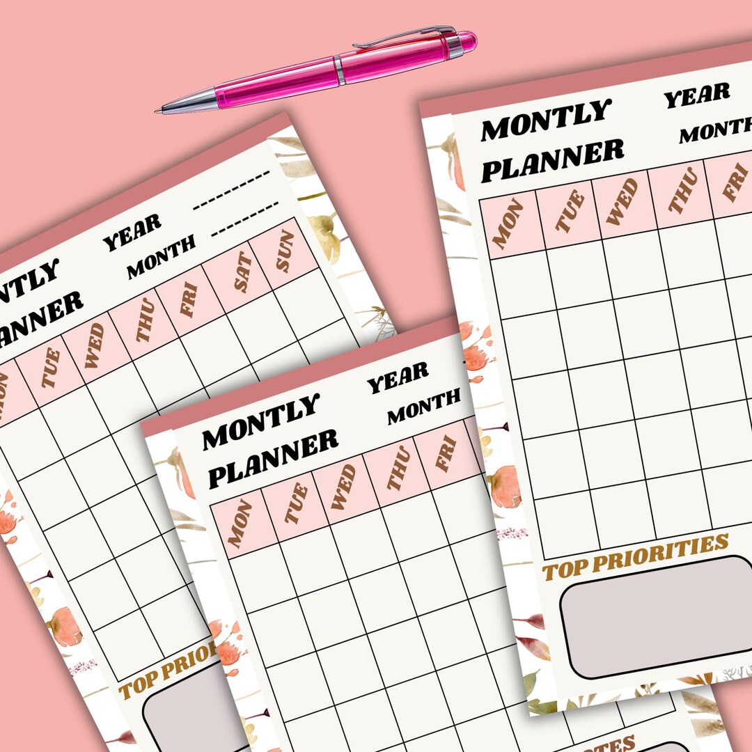 Instant Download Digital Planner Months | A4/ US Letter | A5 /half ...