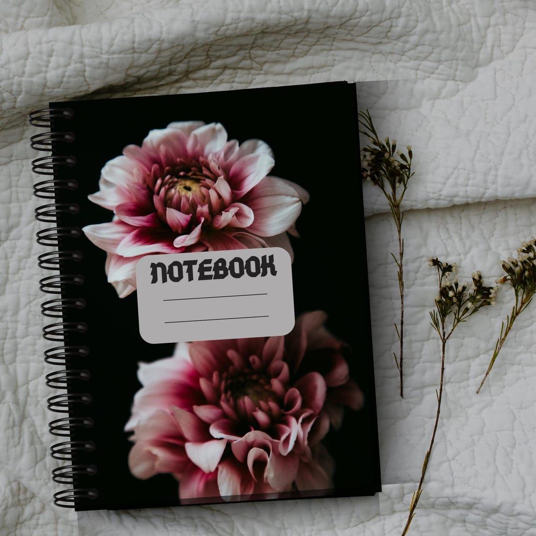 Spiral Notebookl Floral Notebook | 120 Lined Pages | A4, A5, US Letter ...