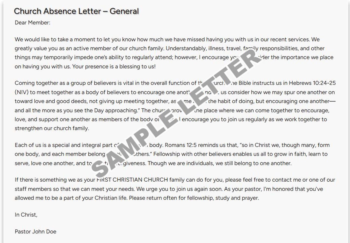 1200+ Church Letter Templates: Editable Ministry Letters (digital ...