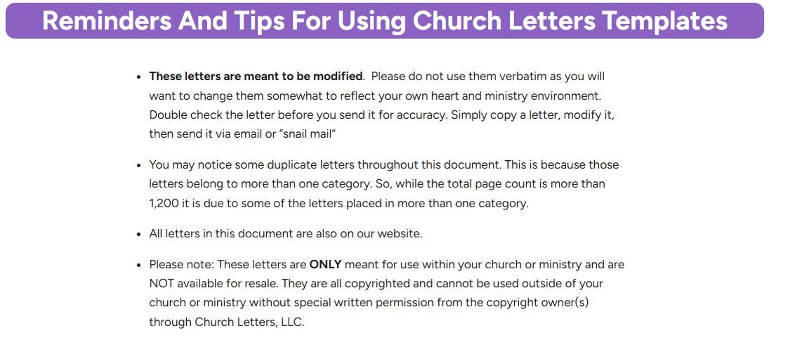 1200+ Church Letter Templates: Editable Ministry Letters (digital ...
