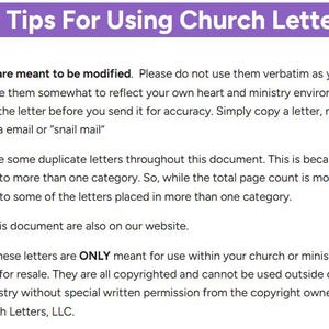 1200+ Church Letter Templates: Editable Ministry Letters (digital ...