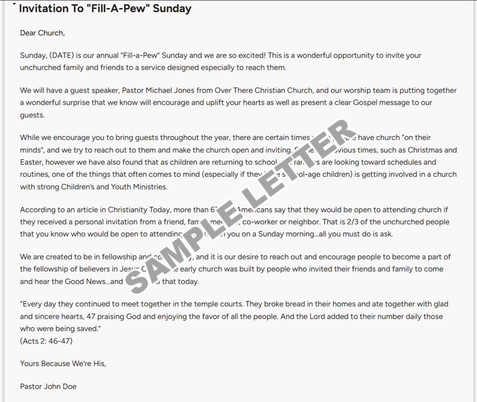 1200+ Church Letter Templates: Editable Ministry Letters (digital ...