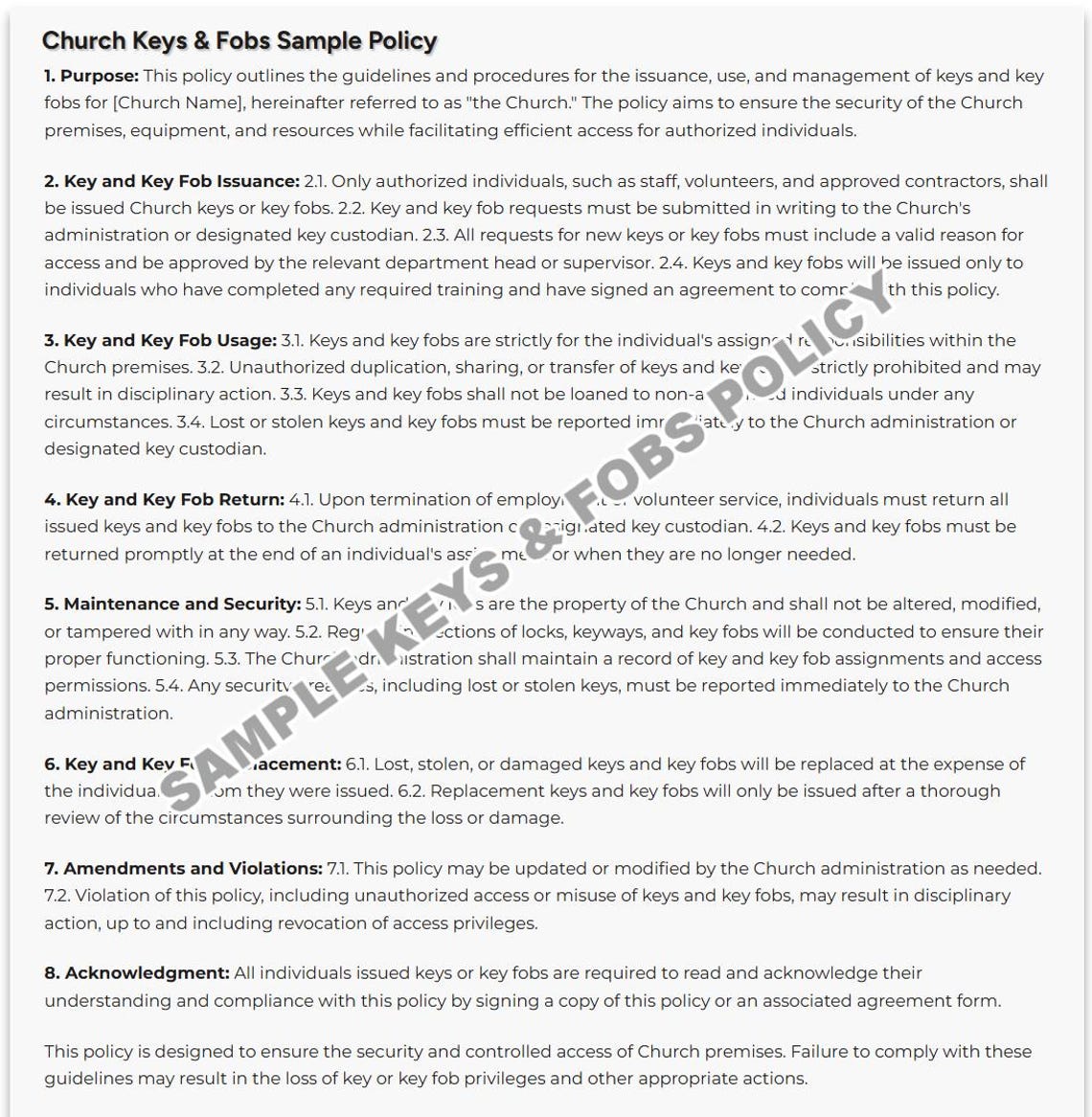 50 Church Policy Templates: Editable MS Word & PDF Download - Etsy