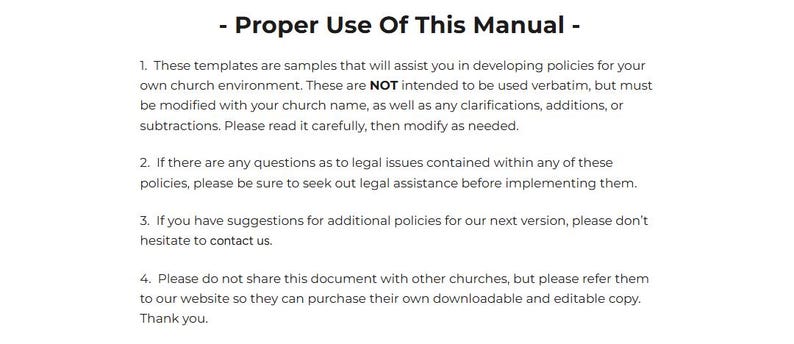 50 Church Policy Templates: Editable MS Word & PDF Download - Etsy