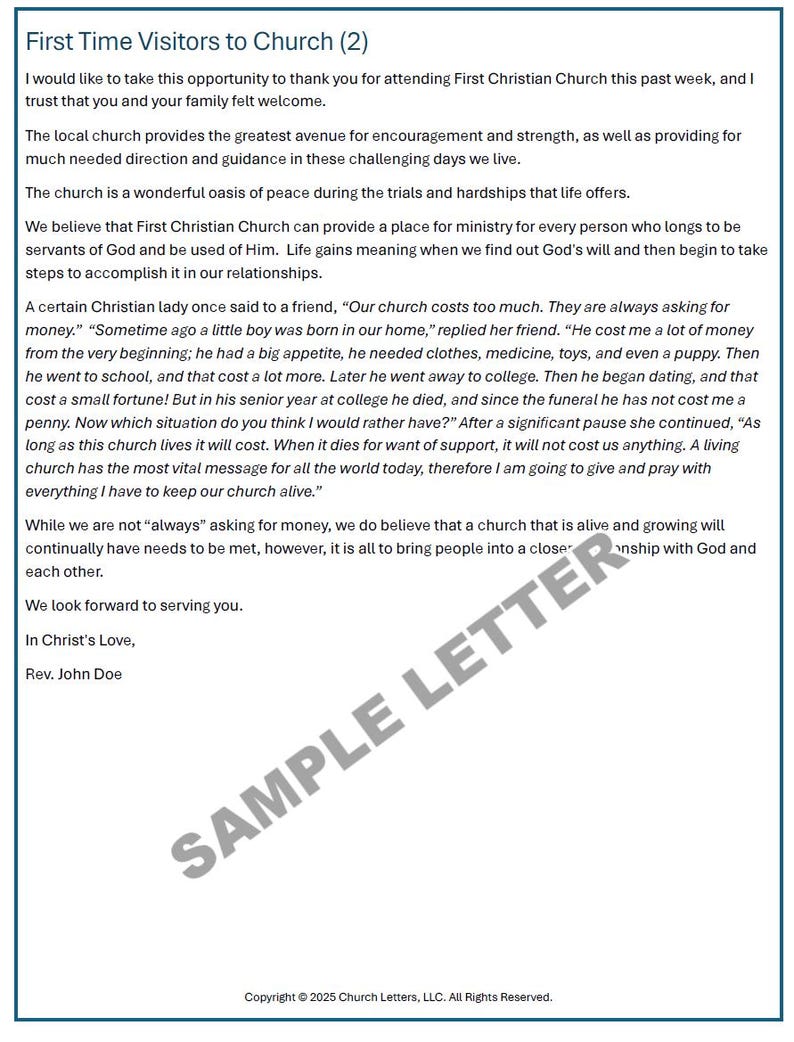 1200+ Church Letter Templates: Editable Ministry Letters (digital ...