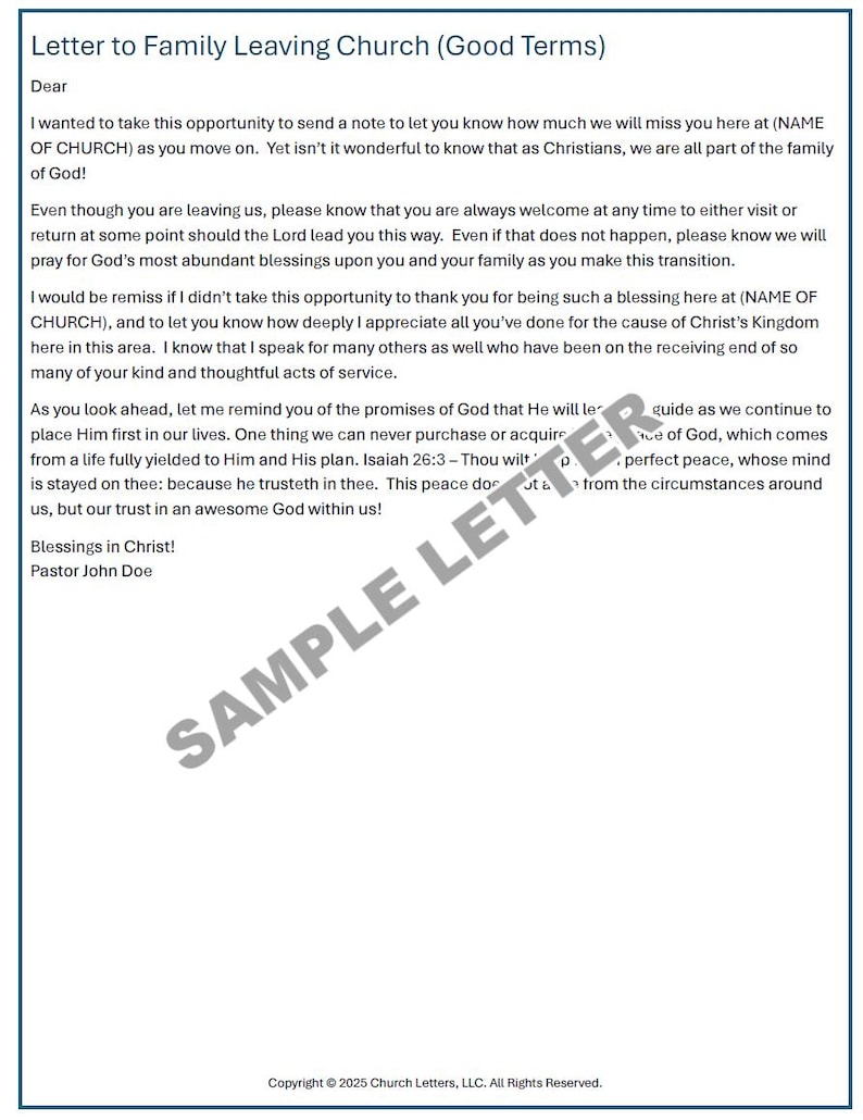 1200+ Church Letter Templates: Editable Ministry Letters (digital ...