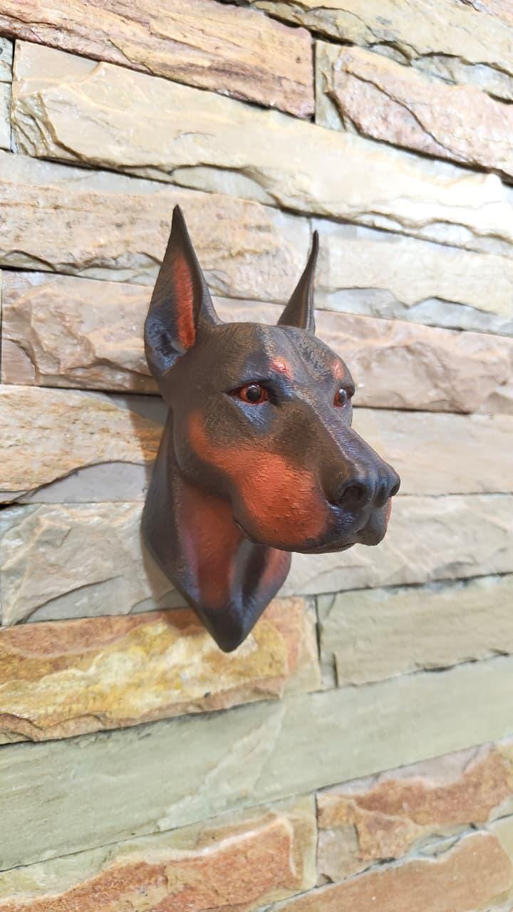 Doberman Dog Head Wall Mount 3d Printing Stl File, Dog Head, Pets ...