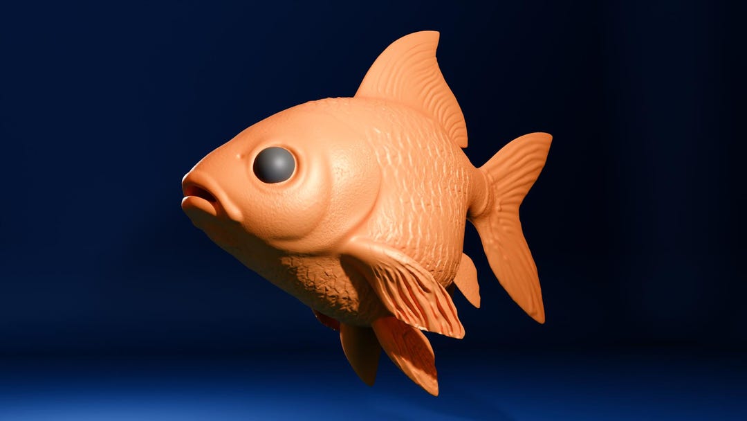 Gold Fish 3d Printing Stl File, Farm Pets, Statue, Diorama, Pets ...