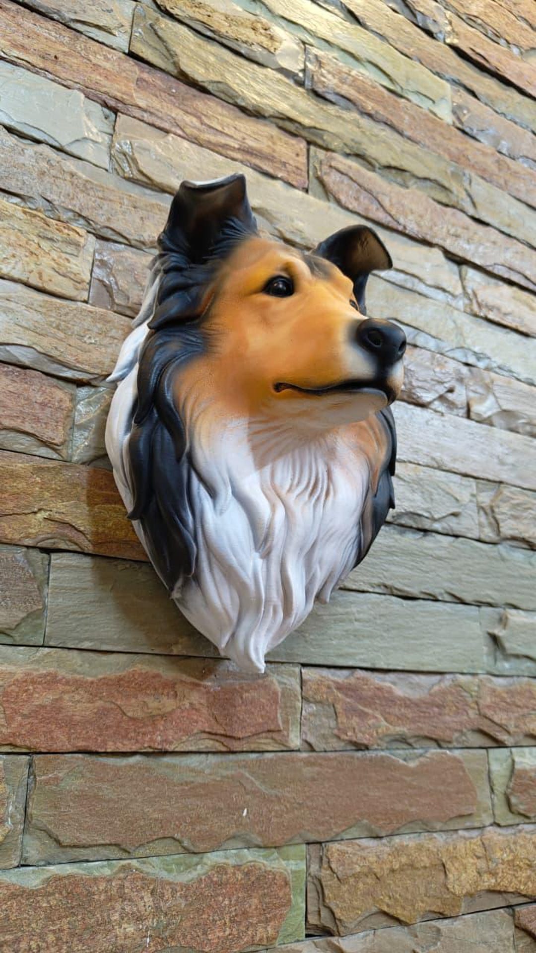 Collie Dog Head Wall Mount 3d Printing Stl File, Dog Head, Pets, Statue ...