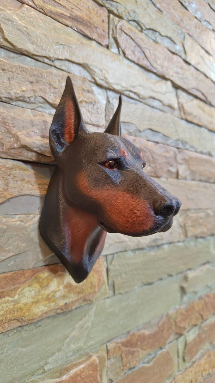 Doberman Dog Head Wall Mount 3d Printing Stl File, Dog Head, Pets ...