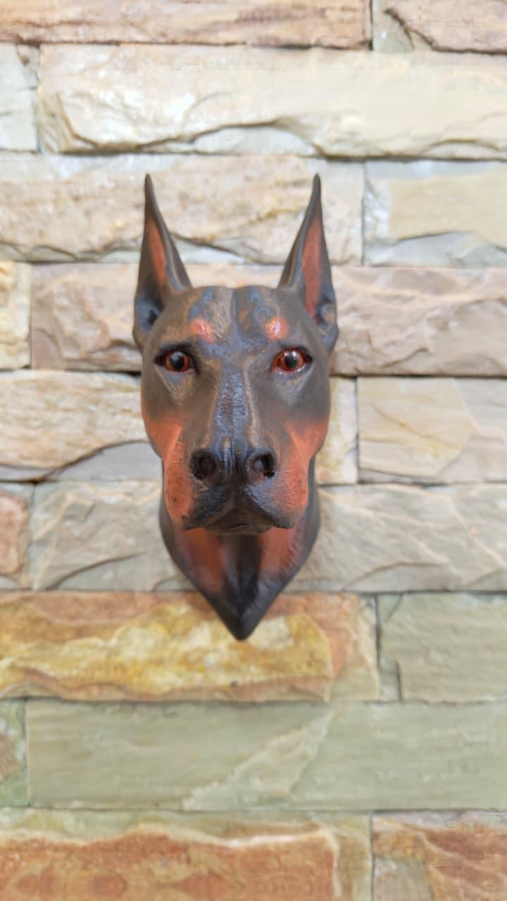 Doberman Dog Head Wall Mount 3d Printing Stl File, Dog Head, Pets ...