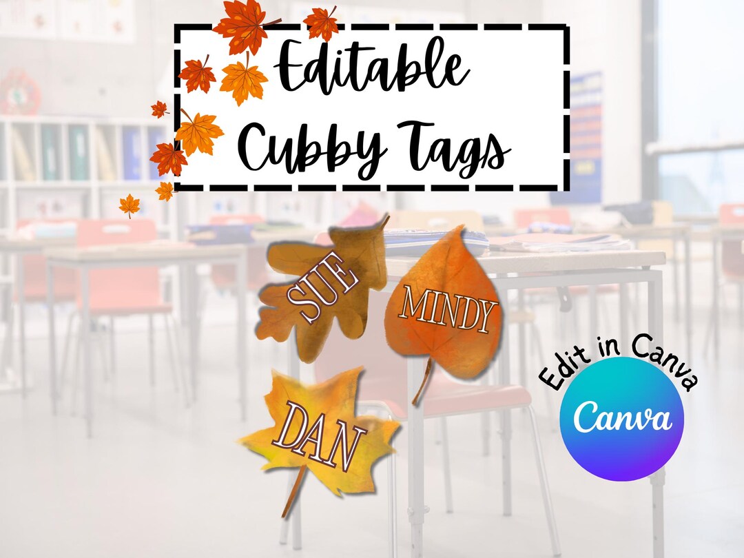 Editable Leaf Cubby Tags | Fall Classroom Labels | Autumn Name Tags for ...