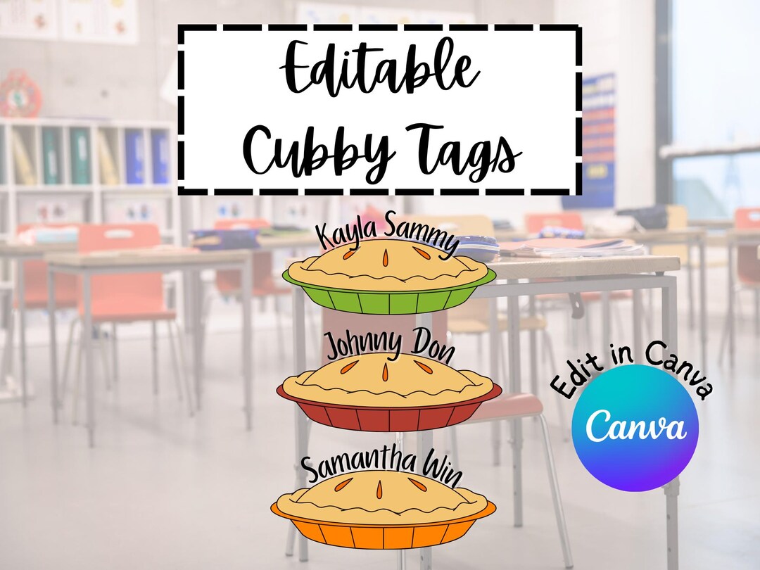 Editable Pie Cubby Tags | Thanksgiving Classroom Labels | Fall Name ...
