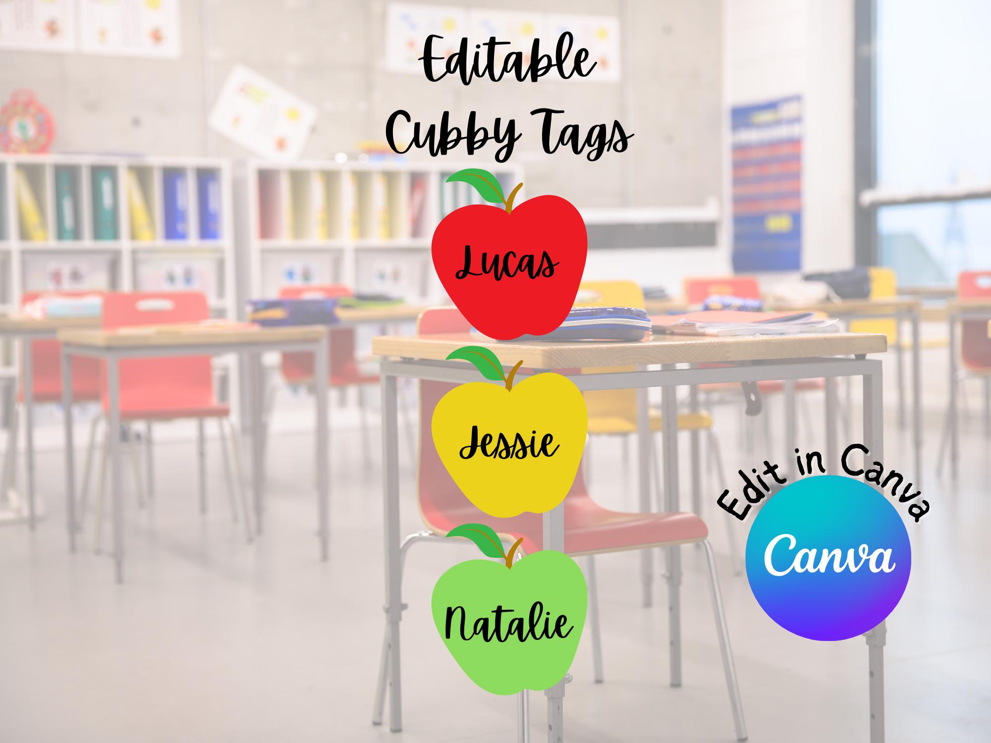 Editable Apple Cubby Tags | Classroom Labels for Teachers & Homeschool ...