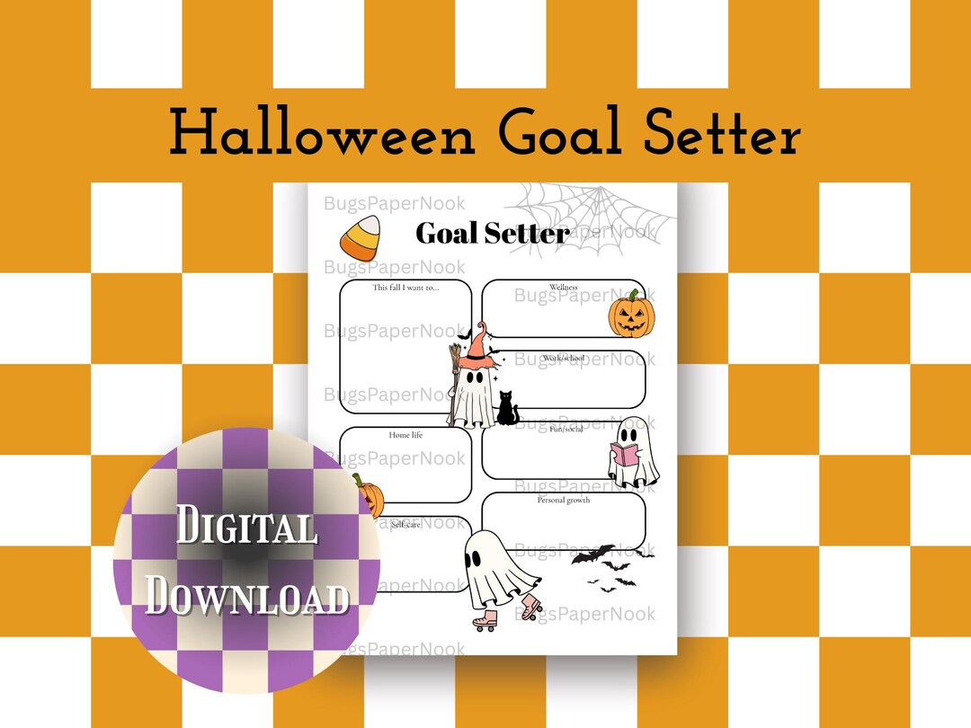 Halloween Goal Planner Printable: Ghost & Pumpkin Theme (PDF Download ...