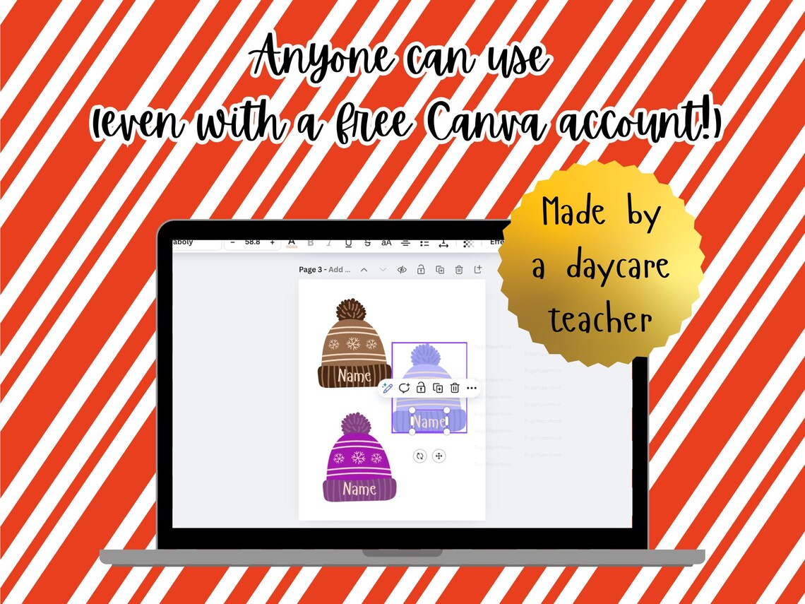 Winter Hat Cubby Tags | Editable Classroom Name Tags | Cozy Winter ...