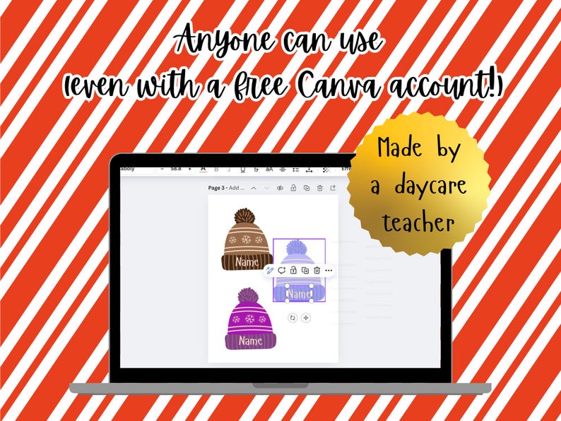 Winter Hat Cubby Tags | Editable Classroom Name Tags | Cozy Winter ...