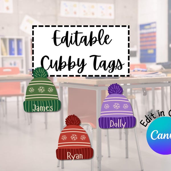 Winter Name Tags - Etsy