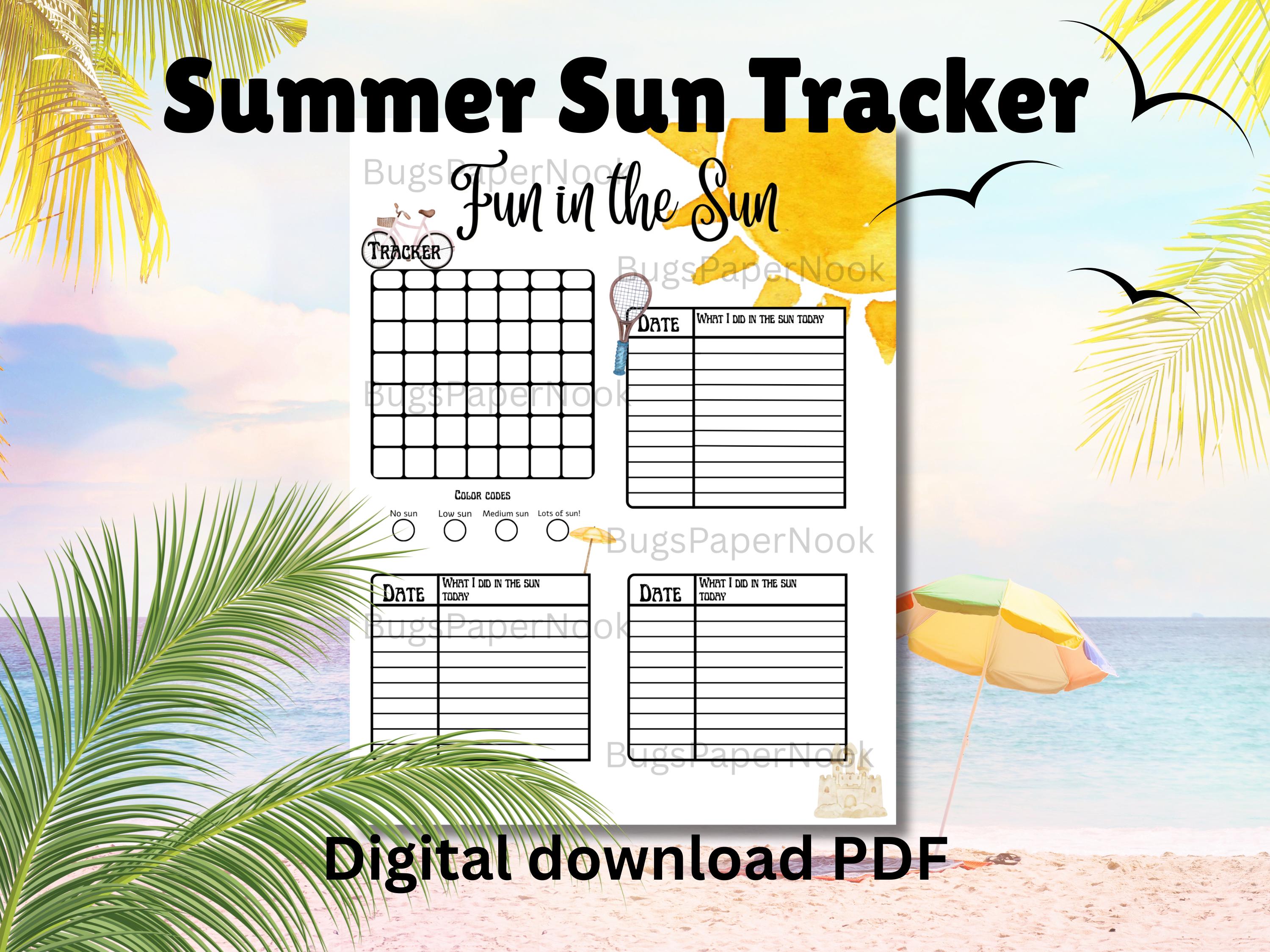 Summer Outdoor Tracker Printable: Color-in Journal (8.5x11) (PDF File ...
