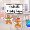 Gingerbread Boy and Girl Cubby Name Tags Editable Gingerbread Student ...