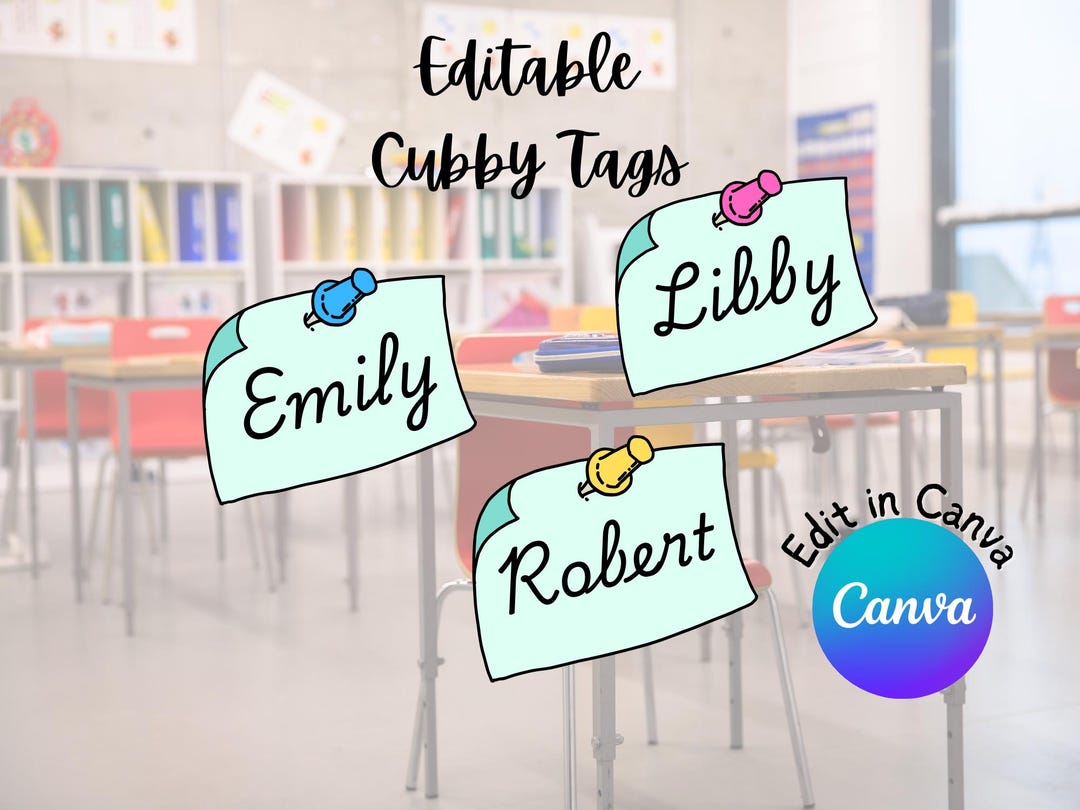 Editable Sticky Note Cubby Tags: Classroom & Homeschool Labels (canva ...
