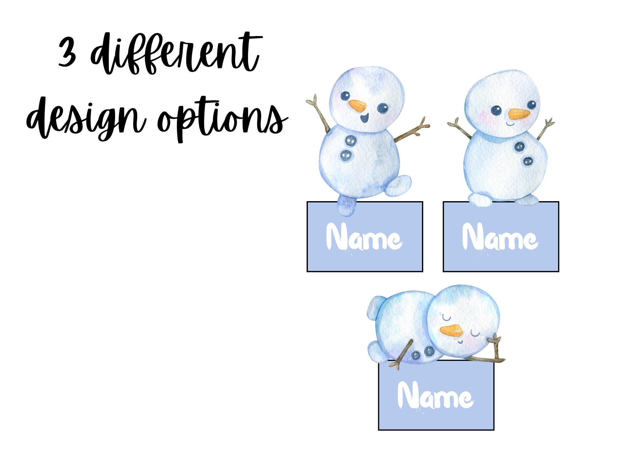 Snowman Cubby Tags | Editable Canva Template | Winter Classroom Labels ...
