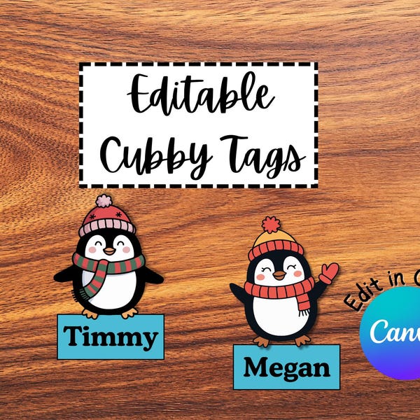 Penguin Label - Etsy