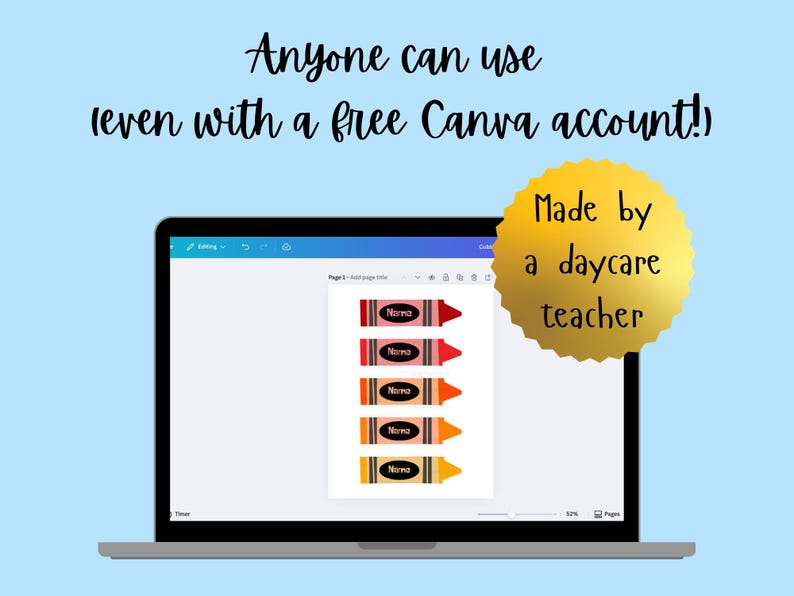Editable Crayon Cubby Tags: Printable Classroom Labels (canva Template ...