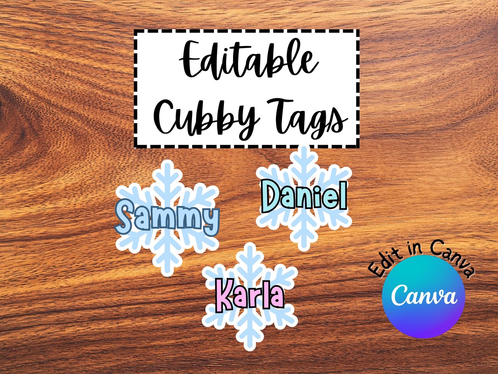 Snowflake Cubby Tags | Winter Classroom Name Labels | 6 Colors ...