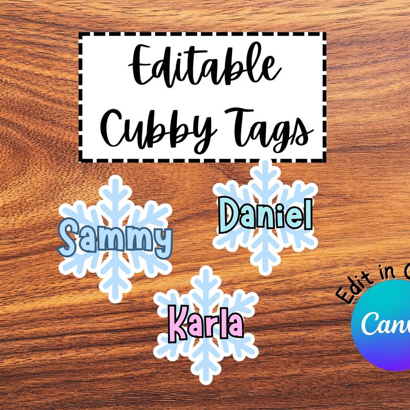 Snowflake Name Tags - Etsy