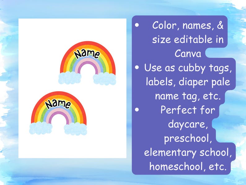 Rainbow Cubby Tags | Editable Classroom Name Labels | Bright Rainbow ...