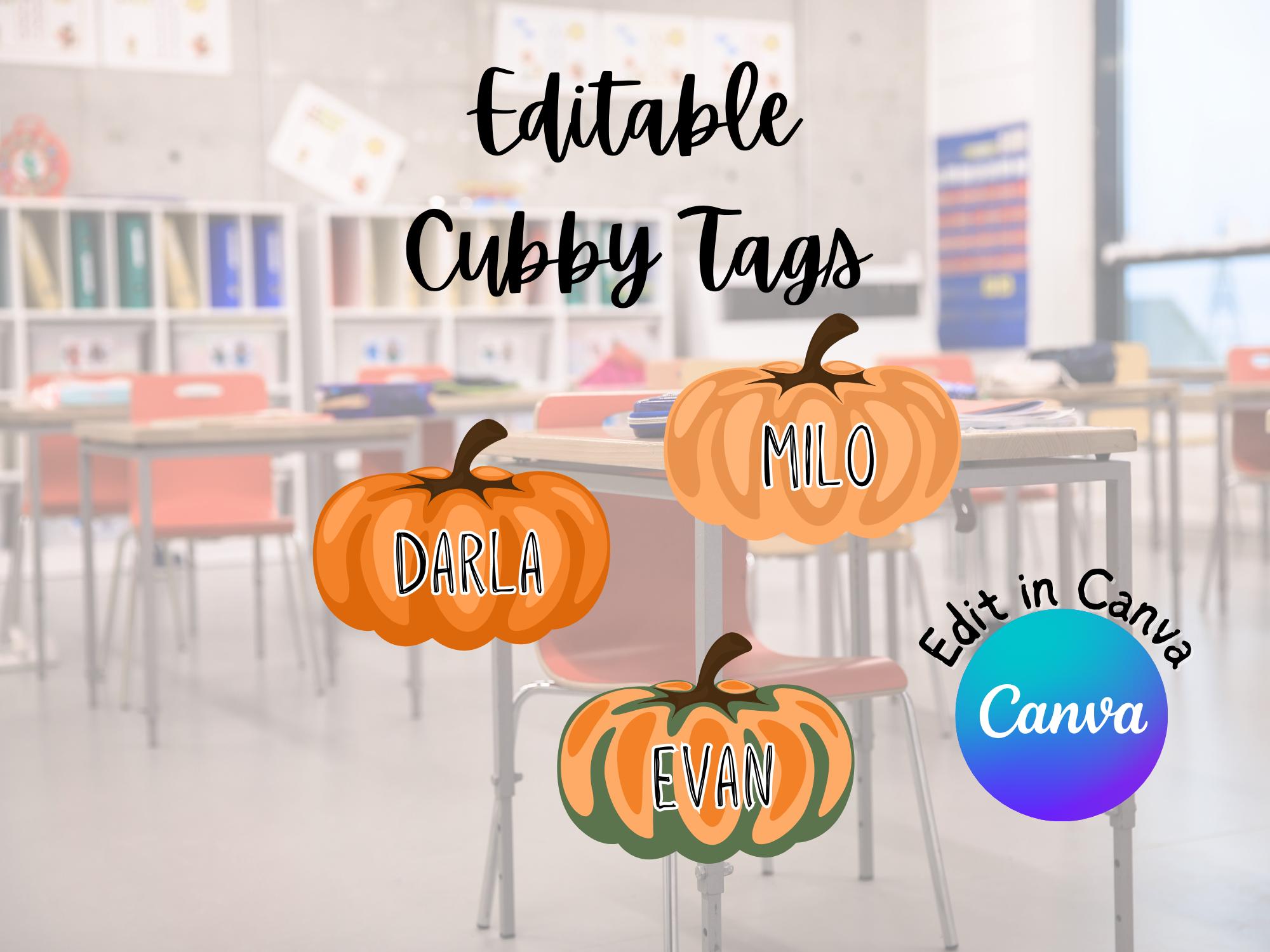 Editable Pumpkin Cubby Tags | Classroom Labels for Teachers ...