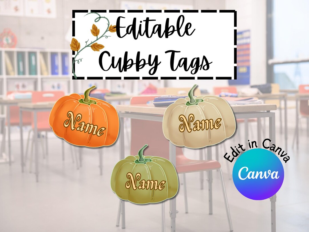 Editable Thanksgiving Pumpkin Cubby Tags | Fall Classroom Labels ...
