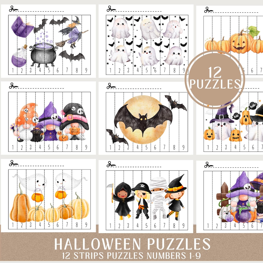 Halloween Number Puzzle: Printable Toddler Activity (PDF Download) - Etsy